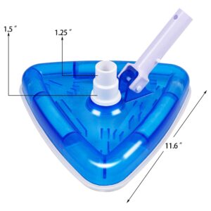 Triumpeek Triangular Pool Vacuum Head, Flexible Pool Vacuum Head Cleaner, Weighted Transparent Pool Vacuum Head with Vinyl Liner, Brush for Swimming Pool, SPA, Bathing Pool