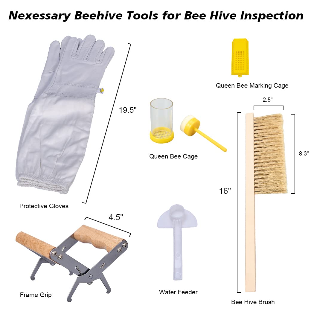 Beekeeping Supplies Bee Keeper Starting Kit 22 Pcs Beekeeping Tool Kit Bee Smoker Kit Including Beehive Tools,Uncapping Tool and Beekeeping Veil