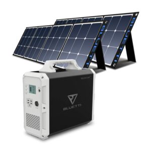 bluetti eb150 solar generator with 2pcs 200w solar panel sp200 included,portable power station 1000w ac inverter for home use lithium battery backup solar bundle kit for power outage outdoor camping