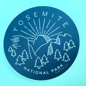 Yosemite National Park Sticker - Dishwasher Safe Nature Water Bottle Vinyl Sticker 3"x3"