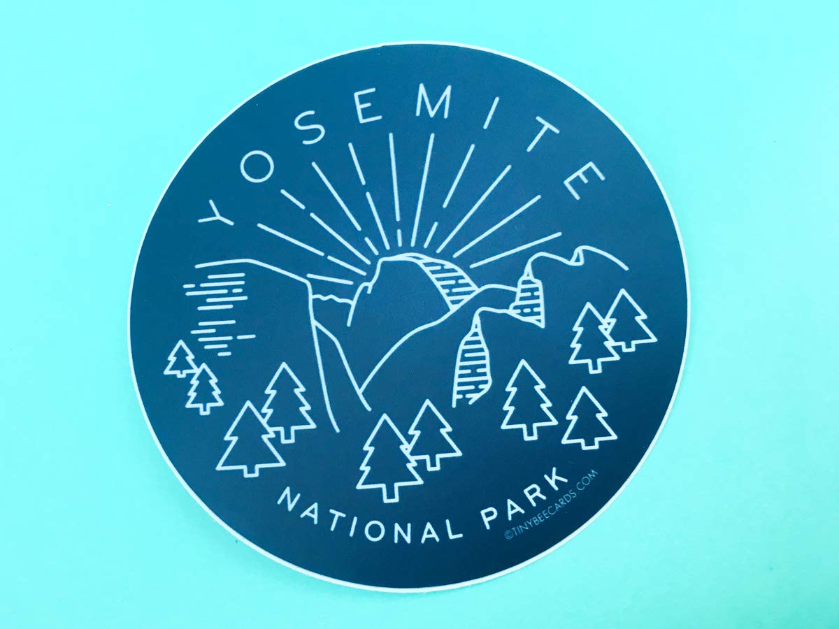 Yosemite National Park Sticker - Dishwasher Safe Nature Water Bottle Vinyl Sticker 3"x3"