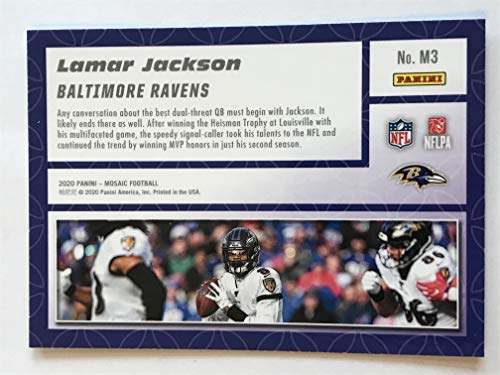 2020 Panini Mosaic Montage Football #M3 Lamar Jackson NM/M (Near Mint/mint)