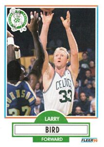 1990-91 fleer #8 larry bird basketball card w/magic johnson