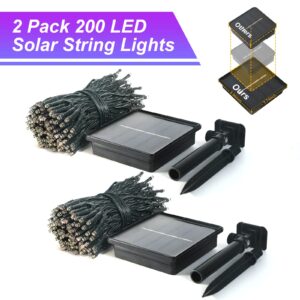 JMEXSUSS 2 Pack Purple Solar Christmas Lights, Total 400 LED 151FT Solar String Lights Outdoor Waterproof, 8 Modes Purple Christmas Lights for Outside Tree Patio Party Christmas Halloween Decorations