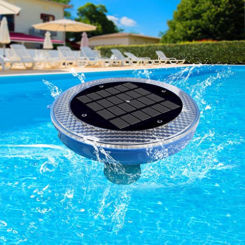 BLUE WORKS Solar Pool Ionizer - Pool Ionizer Solar Powered, Long Lasting Cooper Anode up to 32,000 Gallons, 85% Less Chlorine