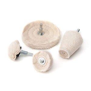 shiningeyes polishing wheel for drill 4 pack, buffing wheel polisher kit with 1/4" hex shafts for dremel tools