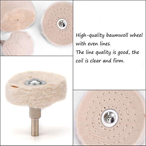 SHININGEYES Polishing Wheel for Drill 4 Pack, Buffing Wheel Polisher Kit with 1/4" Hex Shafts for Dremel Tools