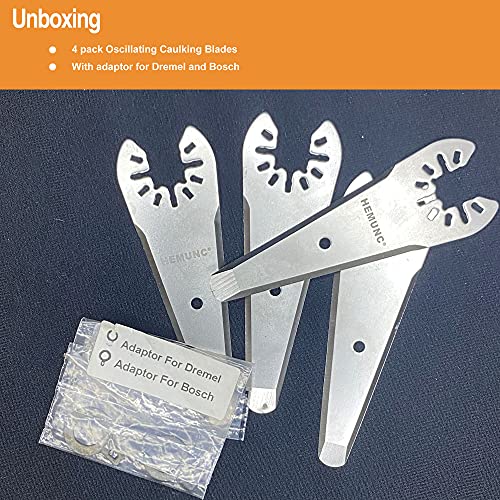 HEMUNC Oscillating Scraper Blades for Caulk Adhesive Sealant Removal for Dewalt Milwaukee Ryobi Bosch Craftsman Dremel Mulimaster Rockwell Multitool Scraper Blades