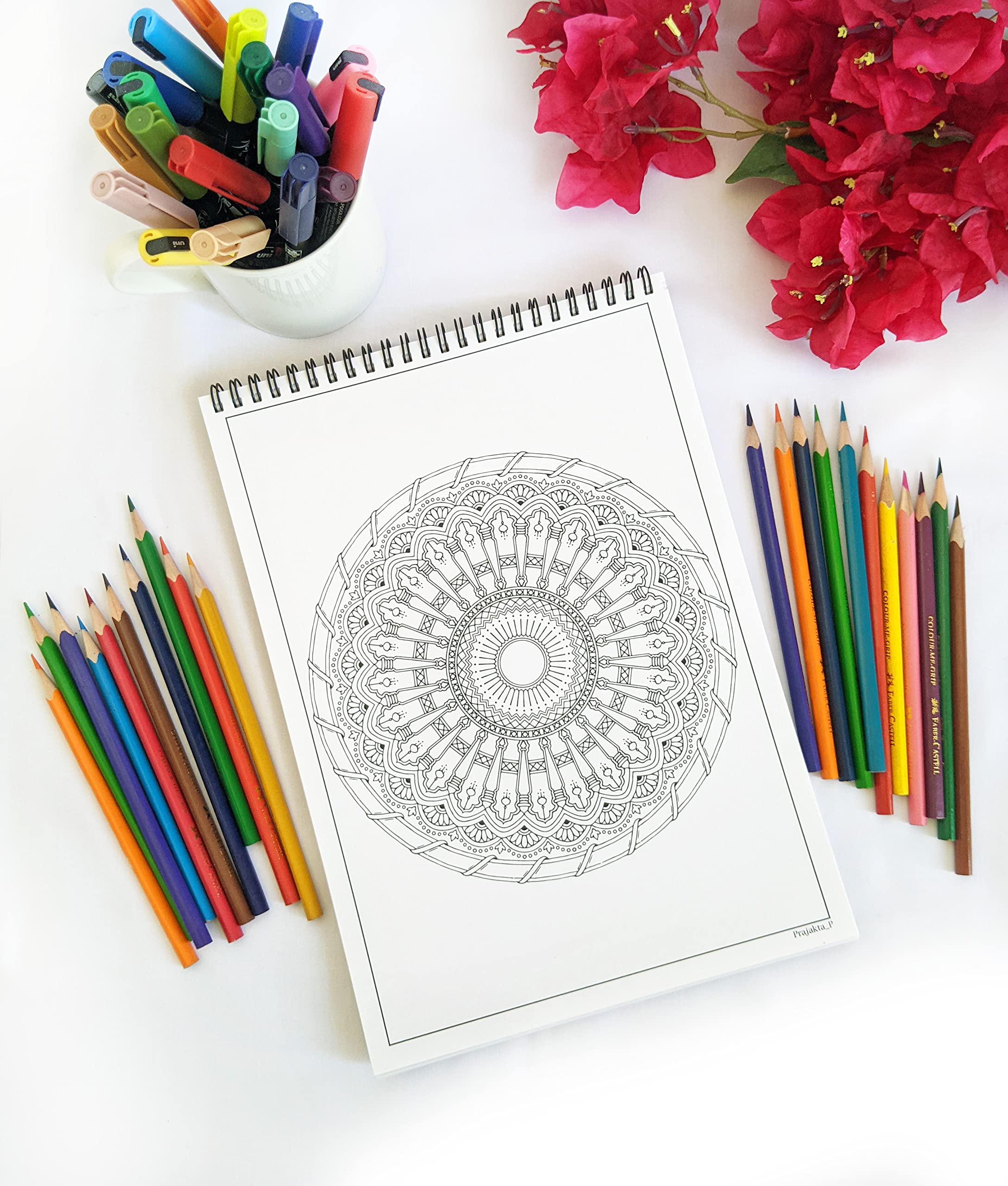 Power Mandalas Coloring book for adults, Spiral bound paperback, stress relieving intricate Offbeat mandalas for grown-ups