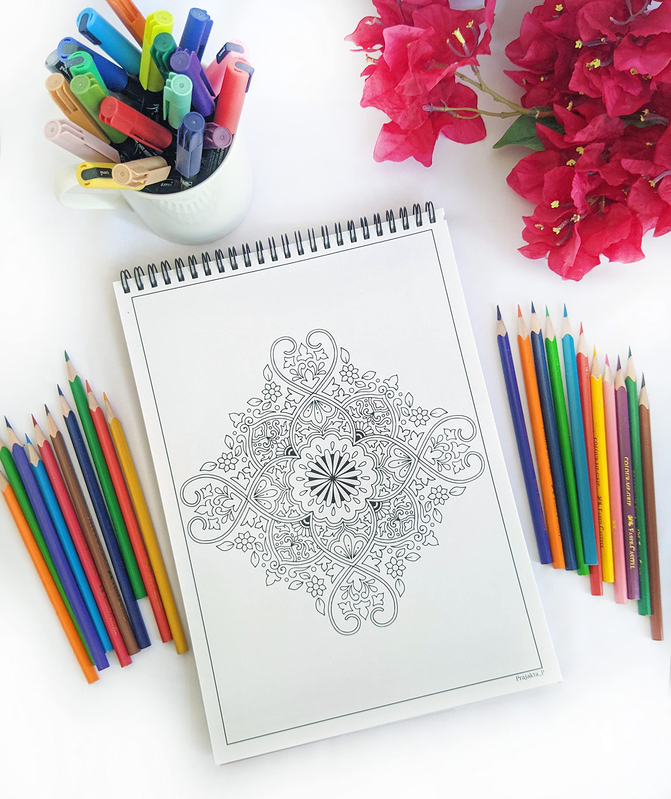 Power Mandalas Coloring book for adults, Spiral bound paperback, stress relieving intricate Offbeat mandalas for grown-ups