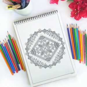 Power Mandalas Coloring book for adults, Spiral bound paperback, stress relieving intricate Offbeat mandalas for grown-ups