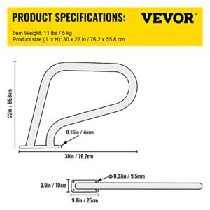 VEVOR Pool Rail 30x22 Pool Railing 304 Stainless Steel 250LBS Load Capacity Silver Rustproof Pool Handrail Humanized Swimming Pool Handrail with Blue Grip Cover & M8 Drill Bit & Self-Taping Screws