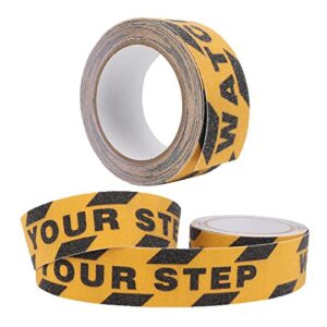 watch your step floor signs, heavy duty anti-slip safety roll grip strip non-slip traction step tape, 2 x 16.4' anti slip tape stickers, abrasive adhesive for stairs, safety, tread step, indoor