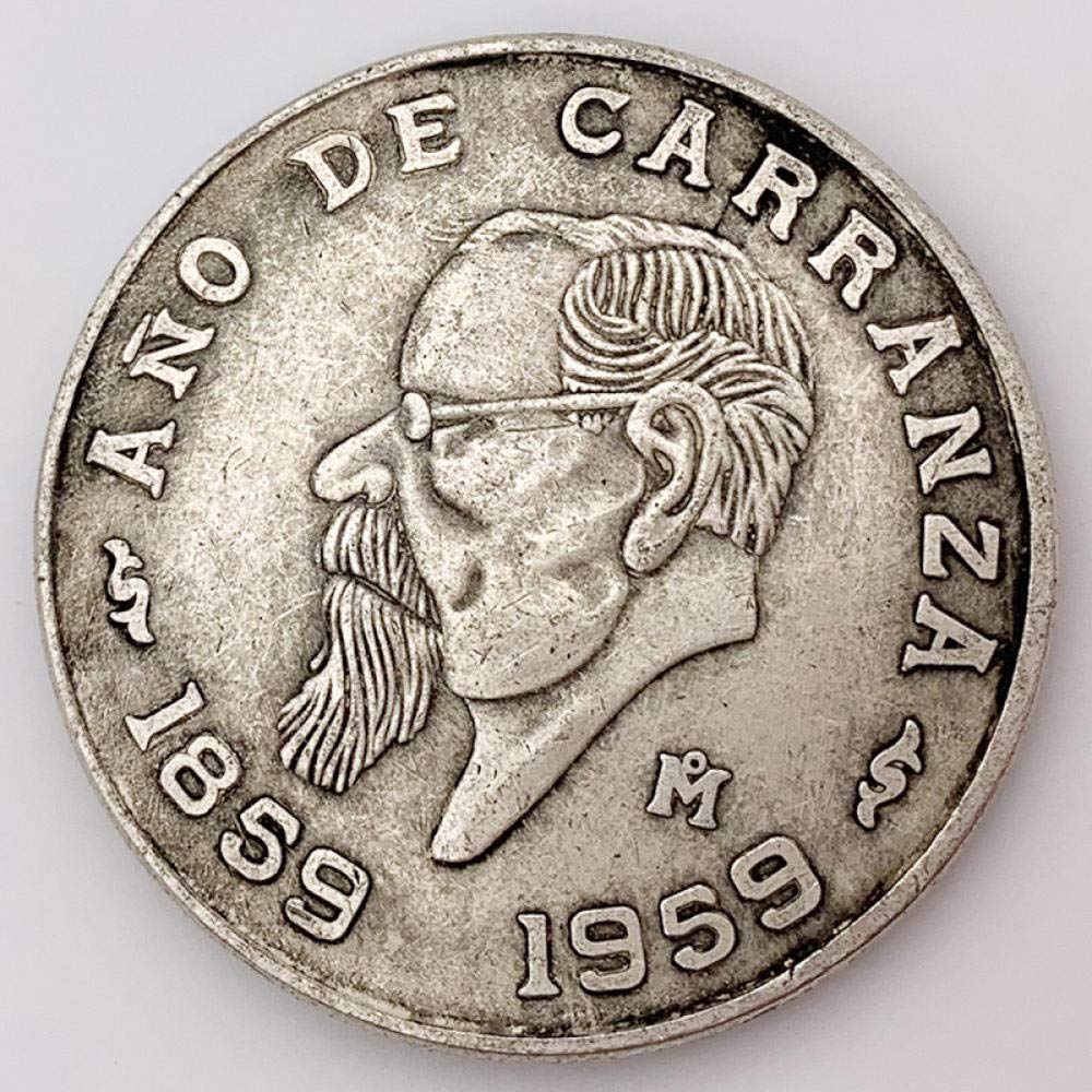 Exquisite Collection of Commemorative Coins 1959 Mexican President Carranza Commemorative Coin 5 Peso Silver Dollar Foreign Silver Coin Silver Dollar Ancient Coin Collection