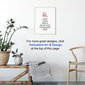 Designer Shoes Art Print - Inspirational Quotes Wall Art - Glam Wall Decor Motivational Gifts for Women - High Fashion Design - Luxury Room Decoration - Bathroom, Living Room, Girls Teens Bedroom