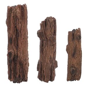 doitool 3pcs tree stumps, fairy garden miniature tree stump decor dollhouse supplies micro landscape decor mini tree stump resin moss terrariums bonsai decor