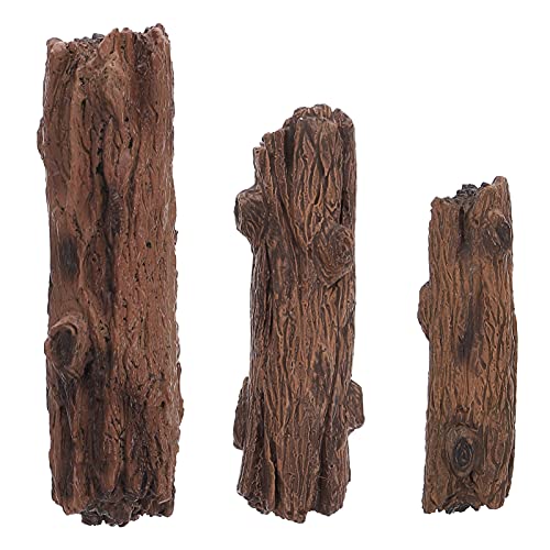 DOITOOL 3Pcs Tree Stumps, Fairy Garden Miniature Tree Stump Decor Dollhouse Supplies Micro Landscape Decor Mini Tree Stump Resin Moss Terrariums Bonsai Decor