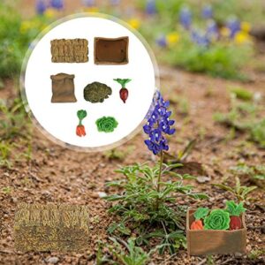 DOITOOL 7Pcs Farm Vegetable Miniature Fairy Garden Miniature Micro Landscape Ornaments Kit Dollhouse Decorations Micro Landscape Farm Accessories Mini Plants Decor for Bonsai Craft Fairy Figurines