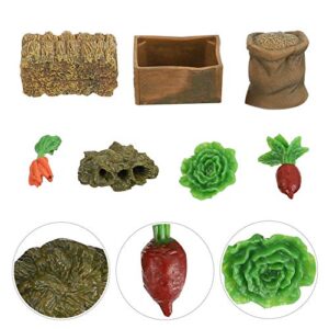 DOITOOL 7Pcs Farm Vegetable Miniature Fairy Garden Miniature Micro Landscape Ornaments Kit Dollhouse Decorations Micro Landscape Farm Accessories Mini Plants Decor for Bonsai Craft Fairy Figurines