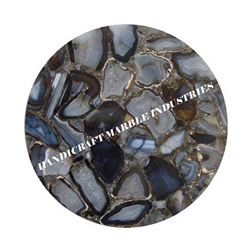 Latest Modern Furniture Agate Stone Table Top, Dark Agate Table Top, Grey Agate Table 36" x 36" Inch, Agate Stone, Agnidus Agate, How To Pronounce Agate