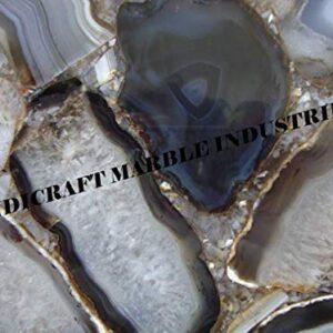 Latest Modern Furniture Agate Stone Table Top, Dark Agate Table Top, Grey Agate Table 36" x 36" Inch, Agate Stone, Agnidus Agate, How To Pronounce Agate