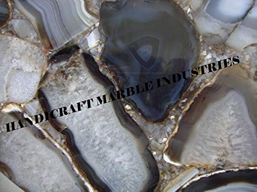 Latest Modern Furniture Agate Stone Table Top, Dark Agate Table Top, Grey Agate Table 36" x 36" Inch, Agate Stone, Agnidus Agate, How To Pronounce Agate