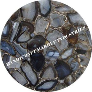 Latest Modern Furniture Agate Stone Table Top, Dark Agate Table Top, Grey Agate Table 36" x 36" Inch, Agate Stone, Agnidus Agate, How To Pronounce Agate