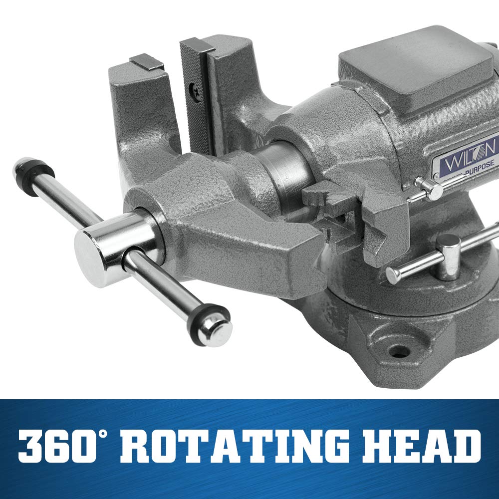 Wilton 4-1/2" Multi-Purpose Bench Vise, 360° Rotating Head & Base, 4" Max Opening (450P)