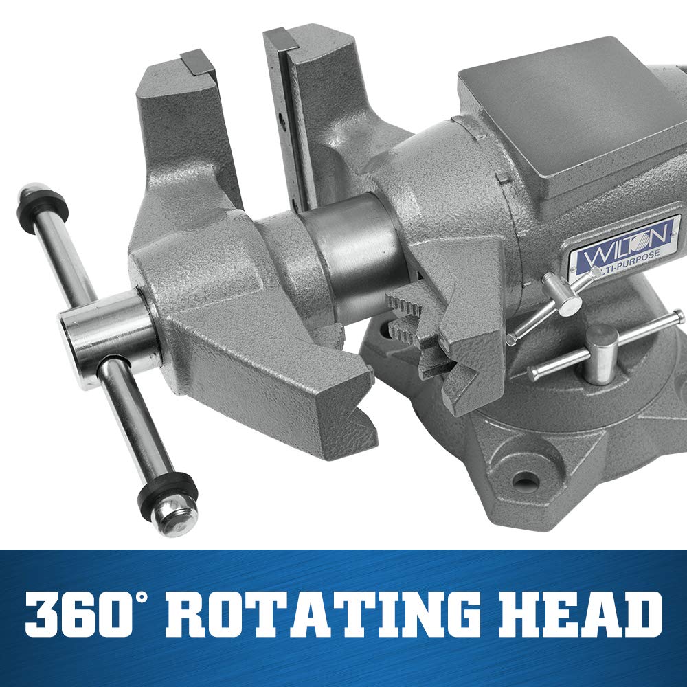 Wilton 6-1/2" Multi-Purpose Bench Vise, 360° Rotating Head & Base, 6" Max Opening (650P)