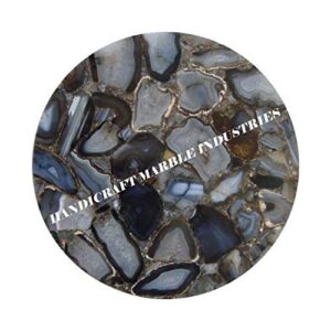 natural dark agate stone round 24" x 24" coffee & centre table top, natural dark agate stone round side & corner table top, natural dark agate stone table top, piece of conversation, family heir loom