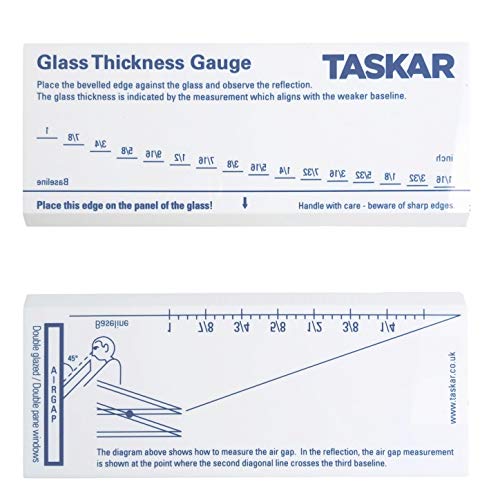 Glass Thickness Gauge Measuring Tool 1/16" to 1" Reflection Imperial