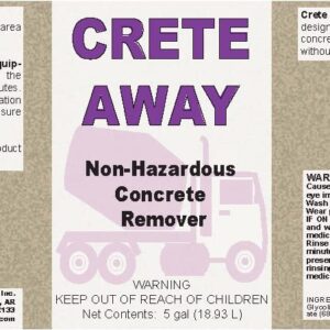 Crete Away Concrete Remover from Trucks, Mixers and Construction Equipment Mortar Grout and Stucco - Non Hazardous (1 Gallon)