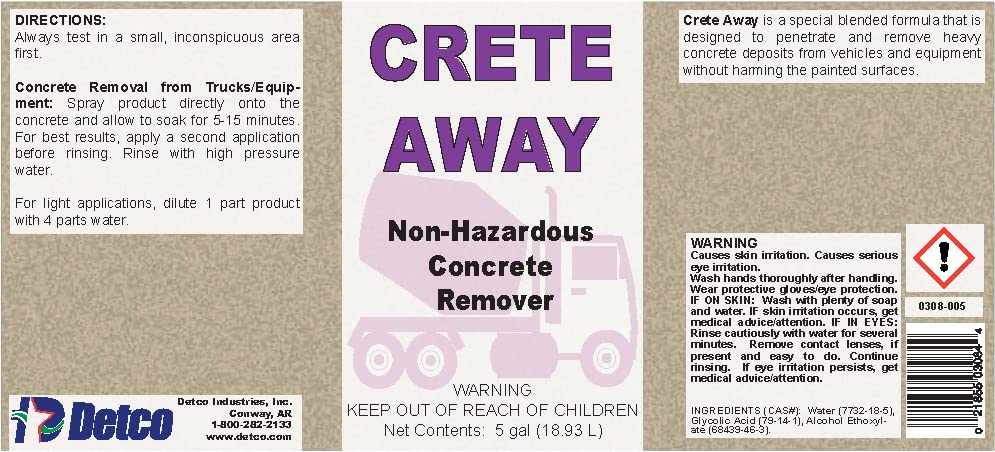 Crete Away Concrete Remover from Trucks, Mixers and Construction Equipment Mortar Grout and Stucco - Non Hazardous (1 Gallon)