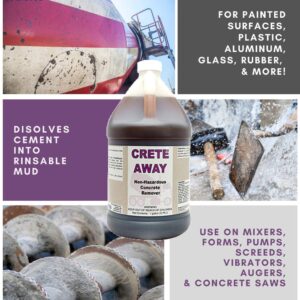 Crete Away Concrete Remover from Trucks, Mixers and Construction Equipment Mortar Grout and Stucco - Non Hazardous (1 Gallon)