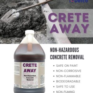 Crete Away Concrete Remover from Trucks, Mixers and Construction Equipment Mortar Grout and Stucco - Non Hazardous (1 Gallon)