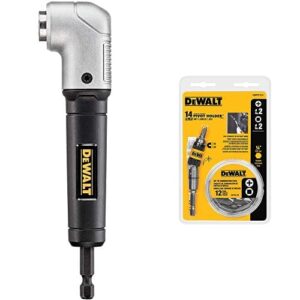 dewalt right angle attachment, impact ready (dwara120) and dewalt pivot bit holder set, 14-piece (dwpvtc14)