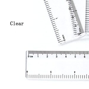 6 Pcs Clear Ruler ,6 inch Ruler, Plastic Ruler, Drafting Tools, Rulers for Kids, Measuring Tools, Ruler Set, Ruler inches and Centimeters, Transparent Ruler, Small Ruler