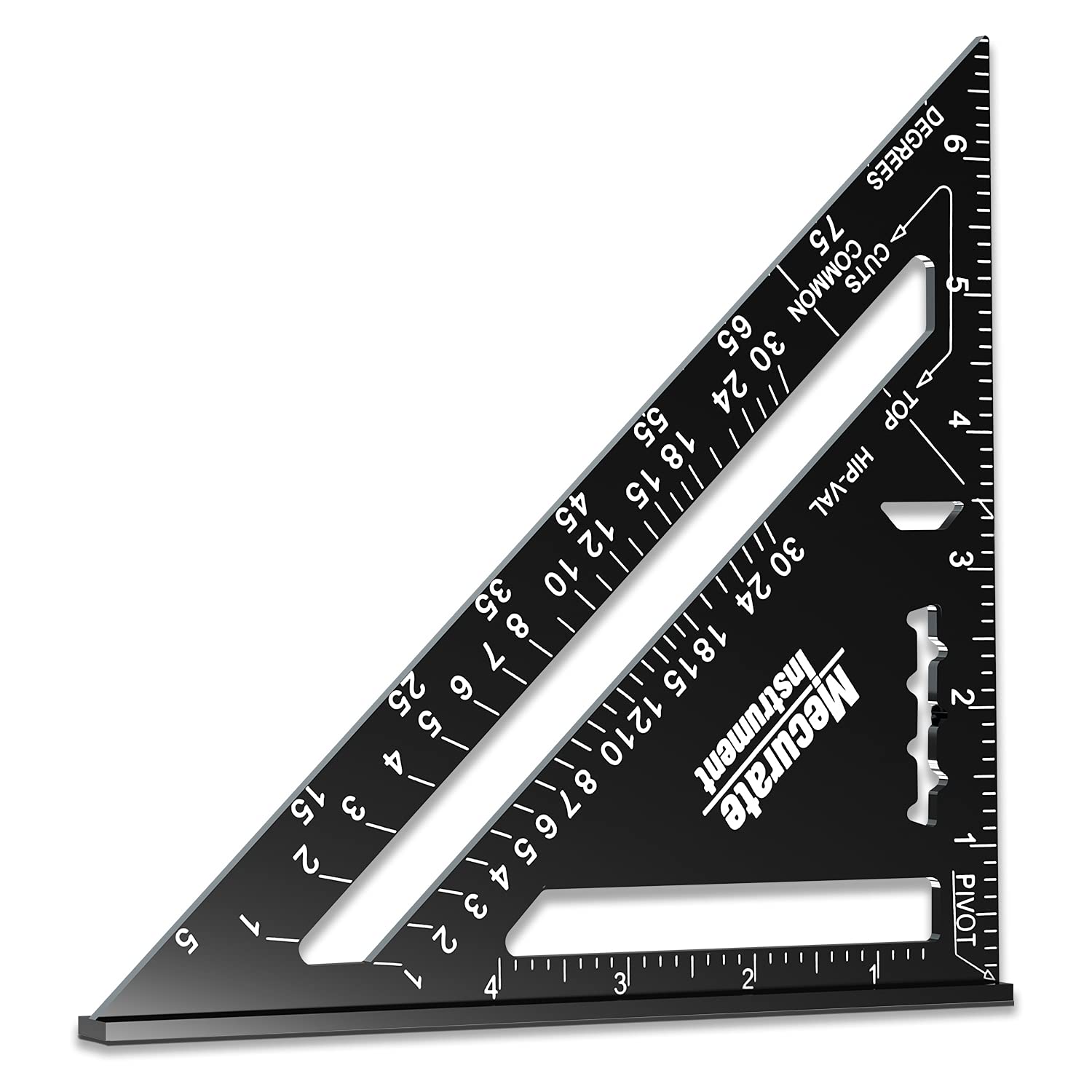 Mecurate Rafter Square, 7 inch Triangle Carpenter Square Die-cast Aluminum Alloy for Woodworking and Carpentry (7 inch)