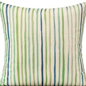 All Smiles Outdoor Green Throw Pillow Covers for Patio Bench Garden Porch Sunbrella Furnitures Sage Lines Stripes Cushion Cases Decorative 18x18 Set of 2 for Sofa Couch