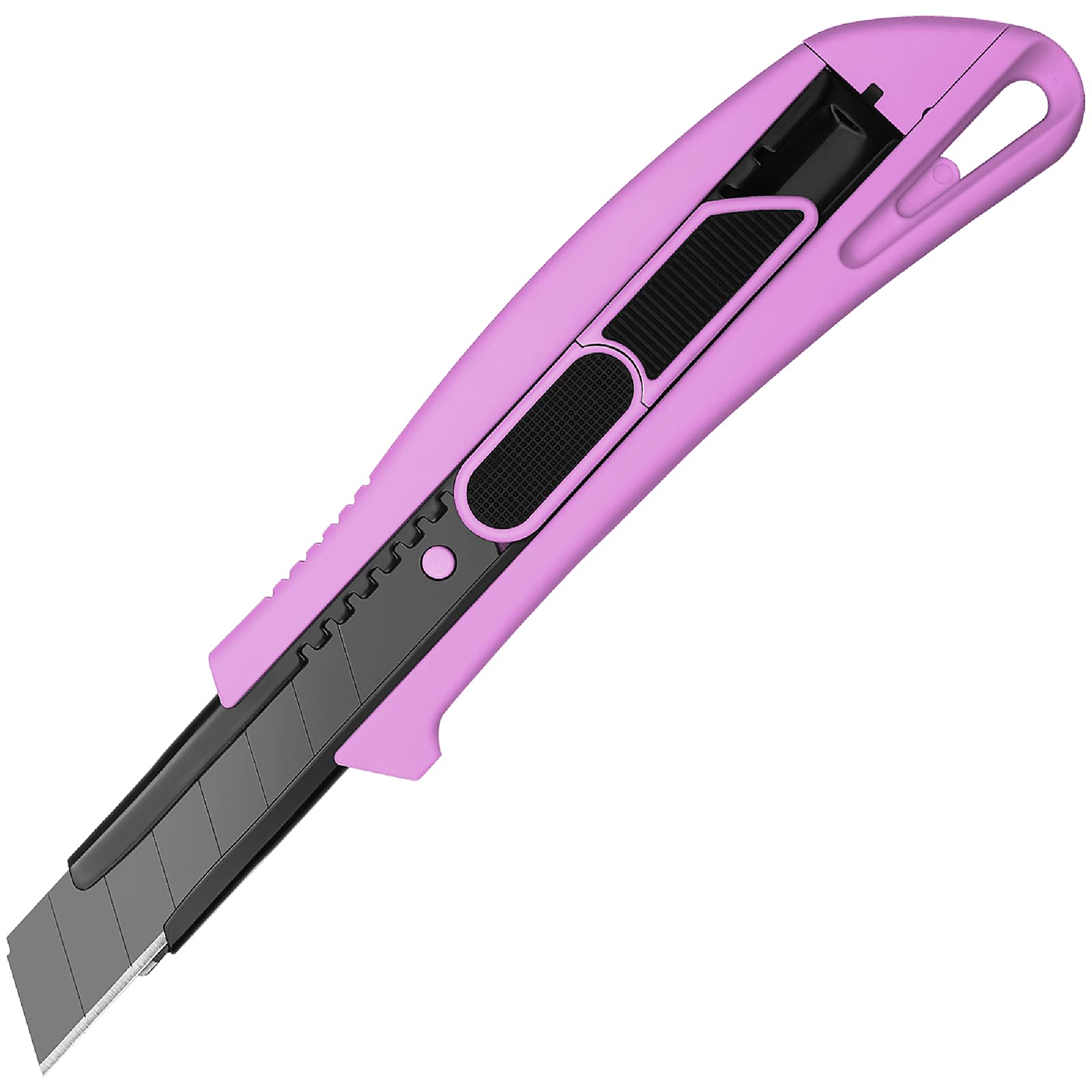 FantastiCAR Soft Material Grip Retractable Snap-off Utility Knife Safety Box Cutter, with Extra 10 Blades, and Can Opener Design, for Heavy Duty Work, Carpet, Cartons and Cardboard (Purple)