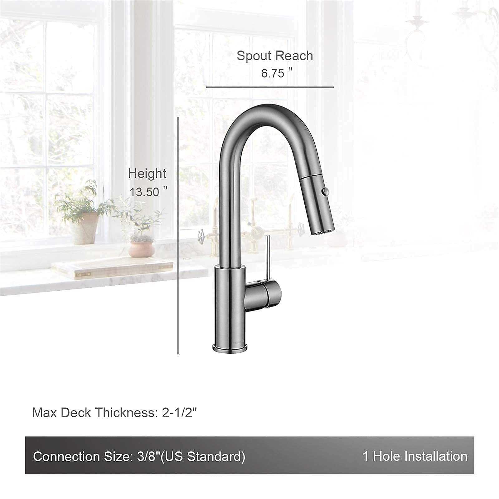 AguaStella AS1514XSS Stainless Steel Bar Sink with Glass Riner and AS59BN Brushed Nickel Pull Down Bar Faucet Combination