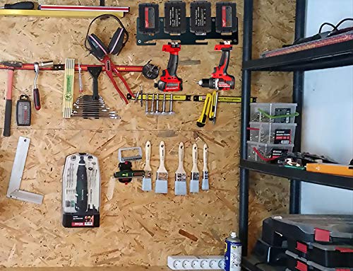 SZWJT-LV Battery Holder, Milwaukee M18 Battery 4X, Wall Display Hook Holder, M18 Battery 4Bit Power Tool Storage, Wall Display Hook Holder （Aluminum Material）