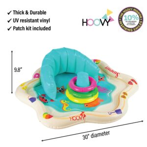 Inflatable Baby Splash Mat with Backrest & Fun Stackable Rings | Inflatable Infant Pad / Pool | Summer Toys