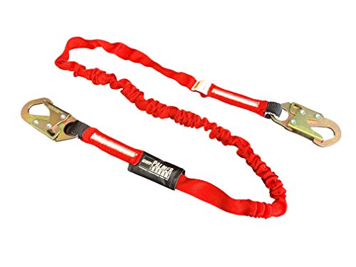 Palmer Safety L121133 6 FT Single Leg Safety Lanyard Internal Shock Absorber w/Dual Snap Hooks I OSHA/ANSI Compliant Restraint Lanyards I Ideal Use for Arborist, Roofer & Construction Workers