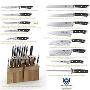 The Dalstrong Gladiator Series Elite 18pc Colossal Knife Set Bundled With The Dalstrong Premium Whetstone Kit - #1000/#600 Grit