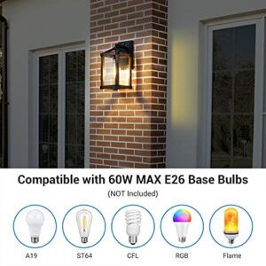 DEWENWILS Dusk to Dawn Outdoor Wall Light Exterior Light Fixture Wall Mount, Brown Finish Outdoor Wall Lantern, Weatherproof Porch Light Wall Sconce Lamp for Garage Doorway Backyard