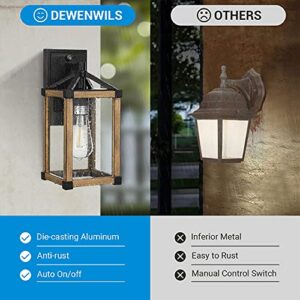 DEWENWILS Dusk to Dawn Outdoor Wall Light Exterior Light Fixture Wall Mount, Brown Finish Outdoor Wall Lantern, Weatherproof Porch Light Wall Sconce Lamp for Garage Doorway Backyard