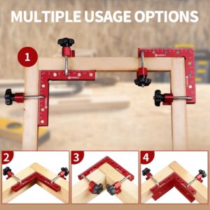 HARDELL 90 Degree Positioning Squares Right Angle Clamps 5.5" x 5.5"(14 x 14cm) Aluminum Alloy Woodworking Carpenter Corner Clamping Square Tool for Picture Frame Box Cabinets Drawers