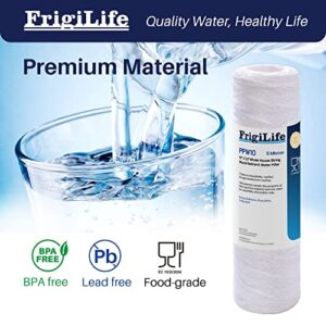 FrigiLife 5 Micron 10" x 2.5" String Wound Sediment Water Filter Cartridge for Well filter Universal Replacement with Any 10 inch RO Unit, WP-5, CFS110, Aqua-Pure AP110, WP-5, Culligan P5,(Pack of 4)