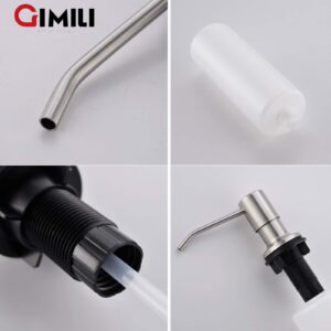 GIMILI Spring Kitchen Sink Faucet with Soap Dispenser Brushed Nickel